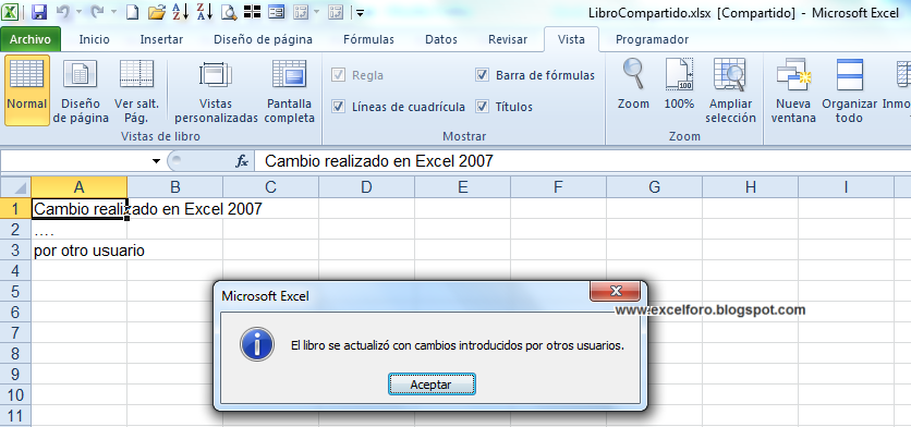 Compartir un Libro de Excel. | EXCEL FORO: Un blog de Excel