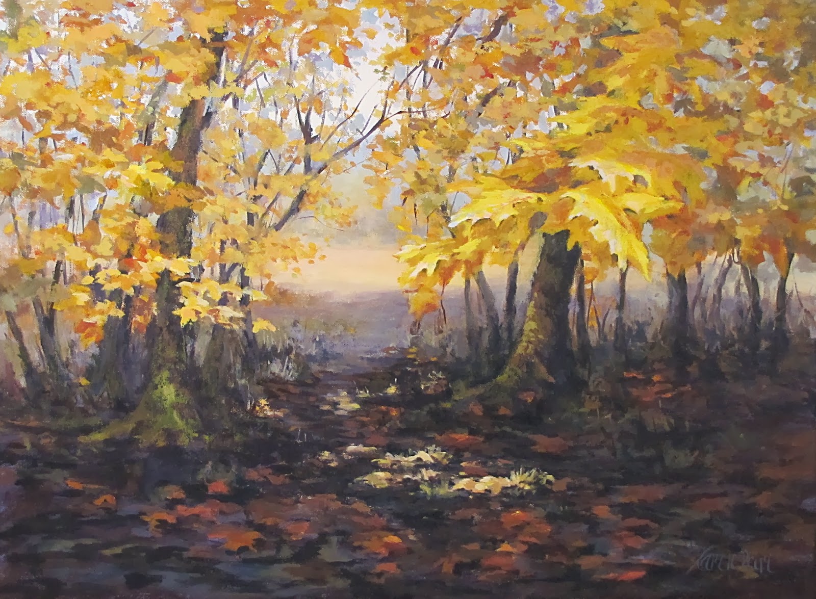 Karen Ilari Painting: "Autumn Forest" - Painting with saturated color ...