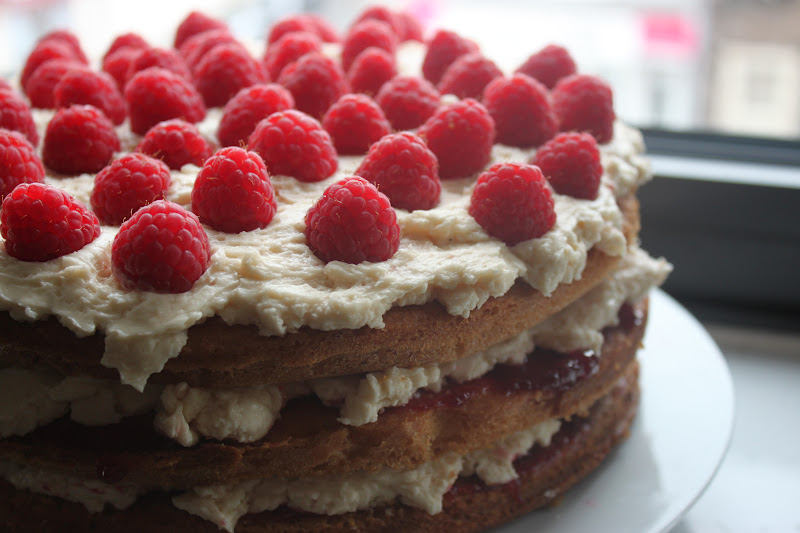Culinary Conquests: Raspberry Layer Cake with Raspberry Swiss Meringue ...