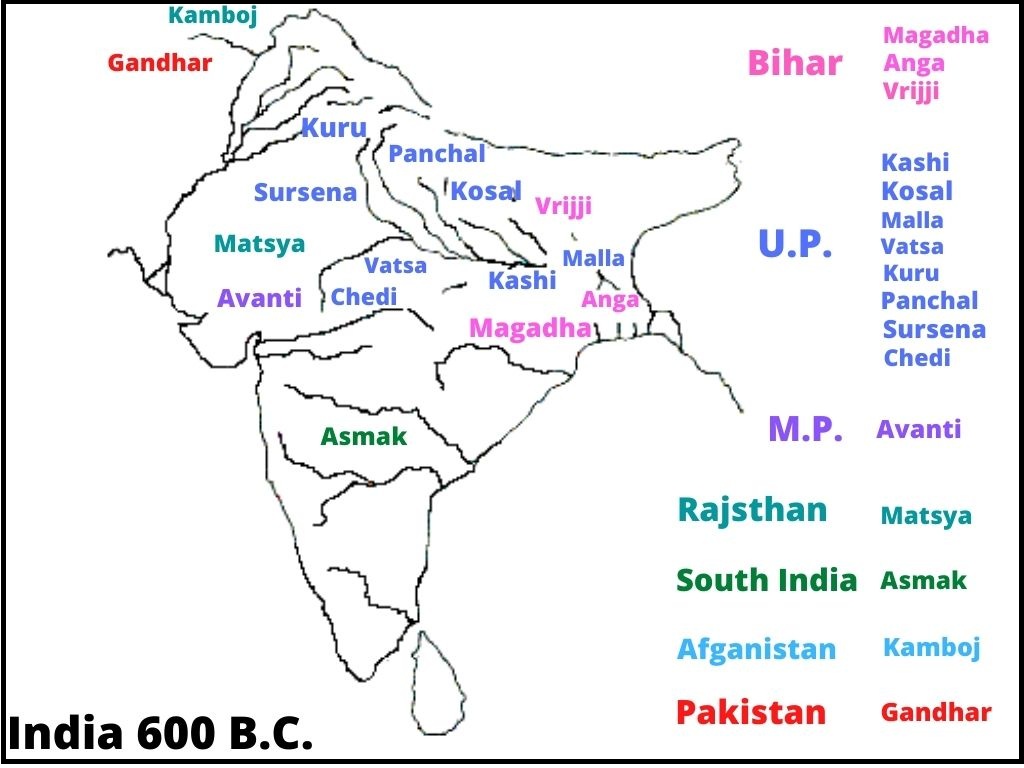 16 Mahajanapadas History in Hindi Map 16 महाजनपद में सबसे शक्‍तिशाली