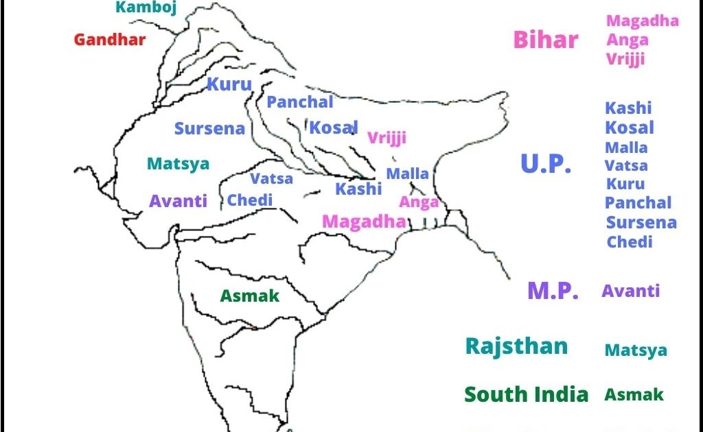 16 Mahajanapadas History in Hindi Map 16 महाजनपद में सबसे शक्‍तिशाली