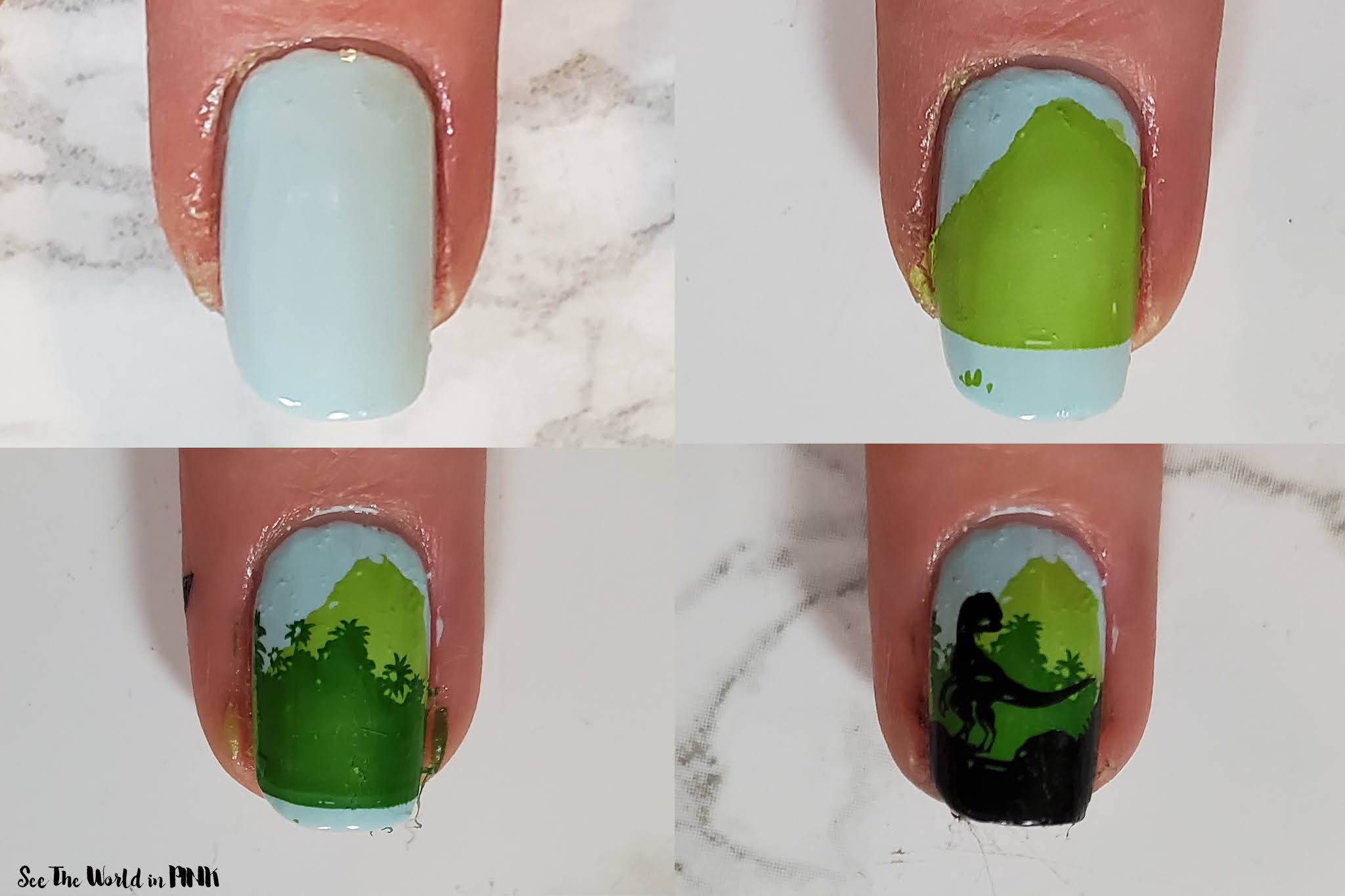 Manicure Monday - Stamped Jurassic Park Dinosaur Nails | See the World ...