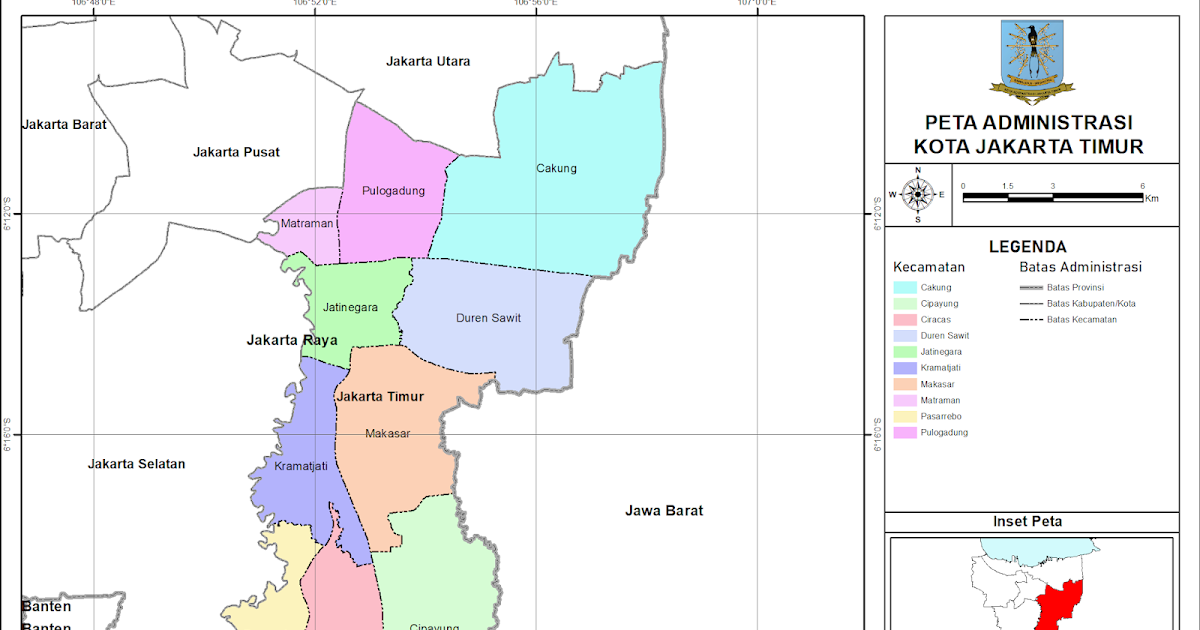 Peta Administrasi Kota Jakarta Timur, Provinsi DKI Jakarta ~ NeededThing