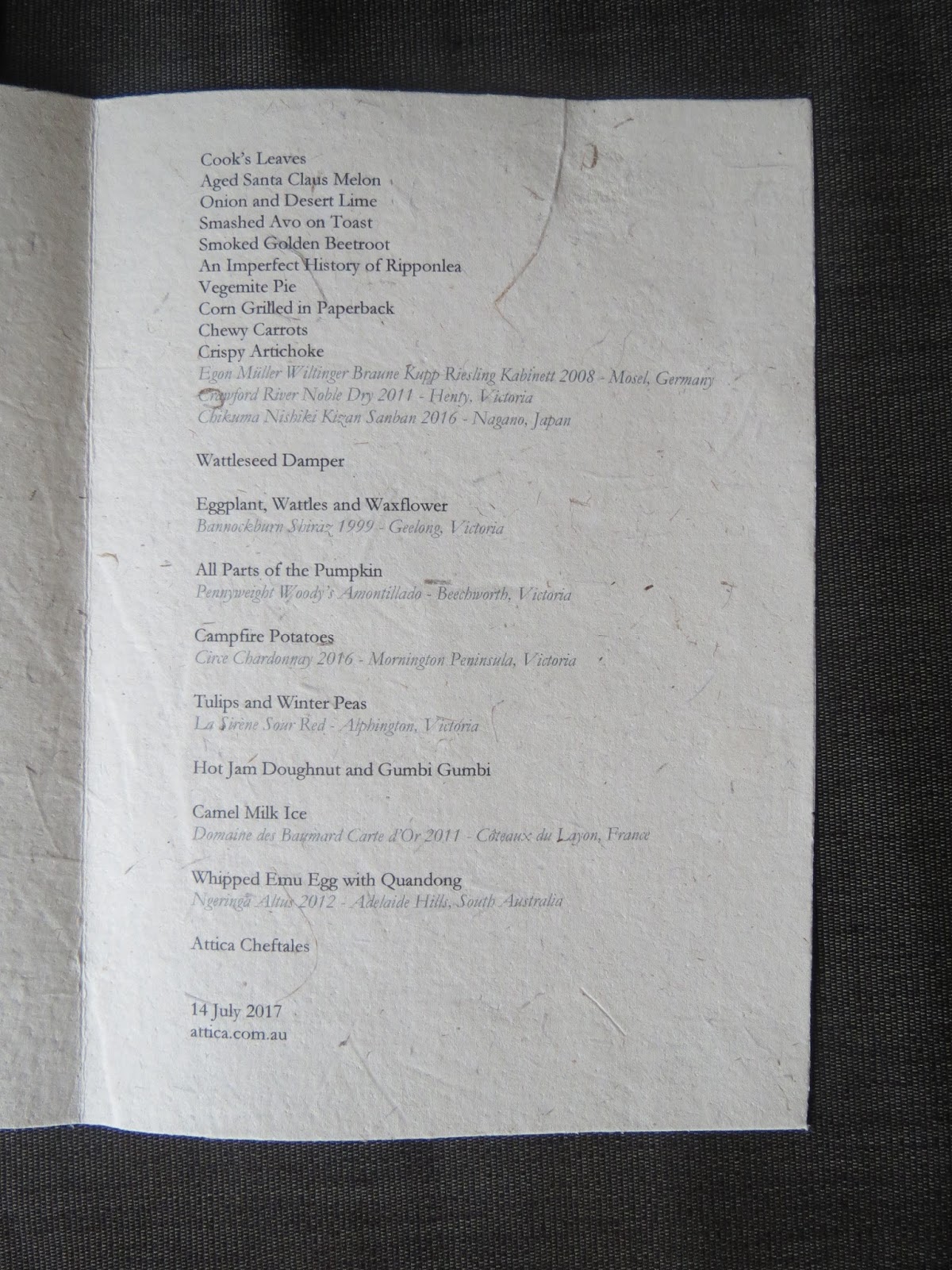 where's the beef? Vegetarians in Melbourne: Attica III