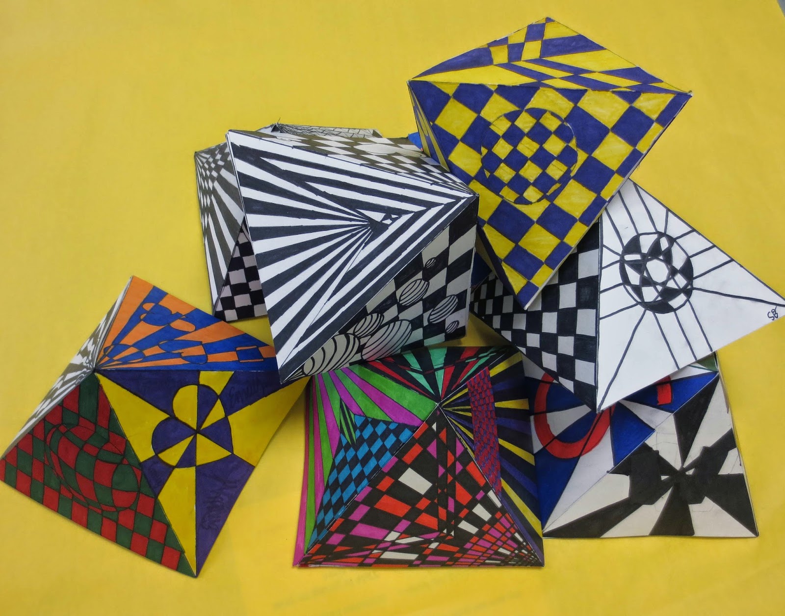 Hey, That's My Art Teacher: OP ART PYRAMIDS