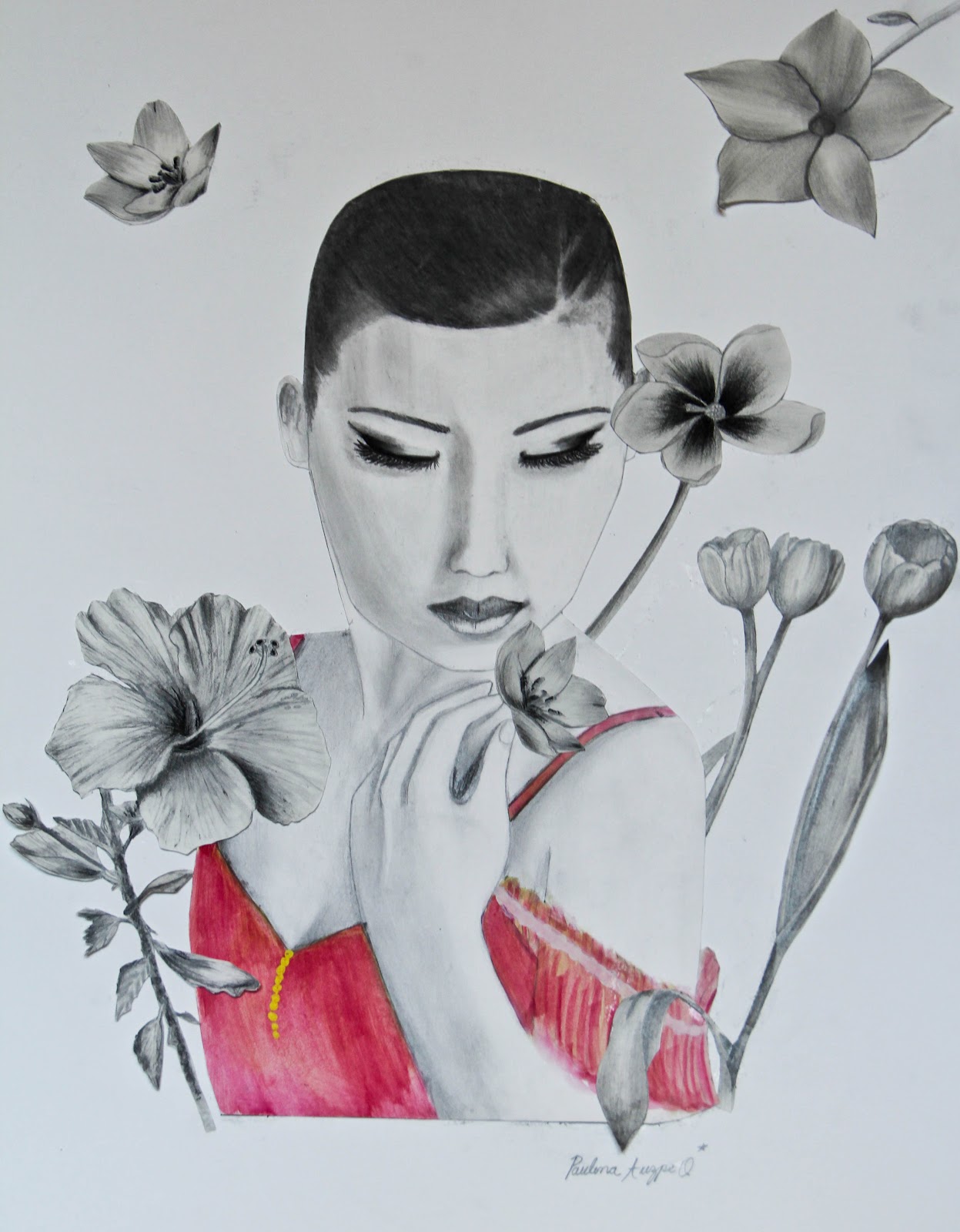 Paulina's Art + Design Blog: Flower Girl Drawing
