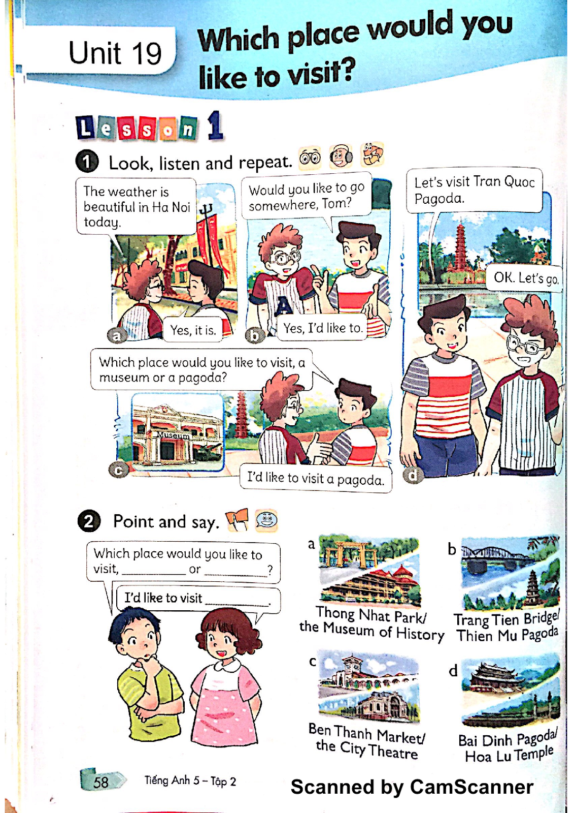 Sách Học Sinh Tiếng Anh Lớp 5 Tập 2 - Unit 19. Which place would you ...