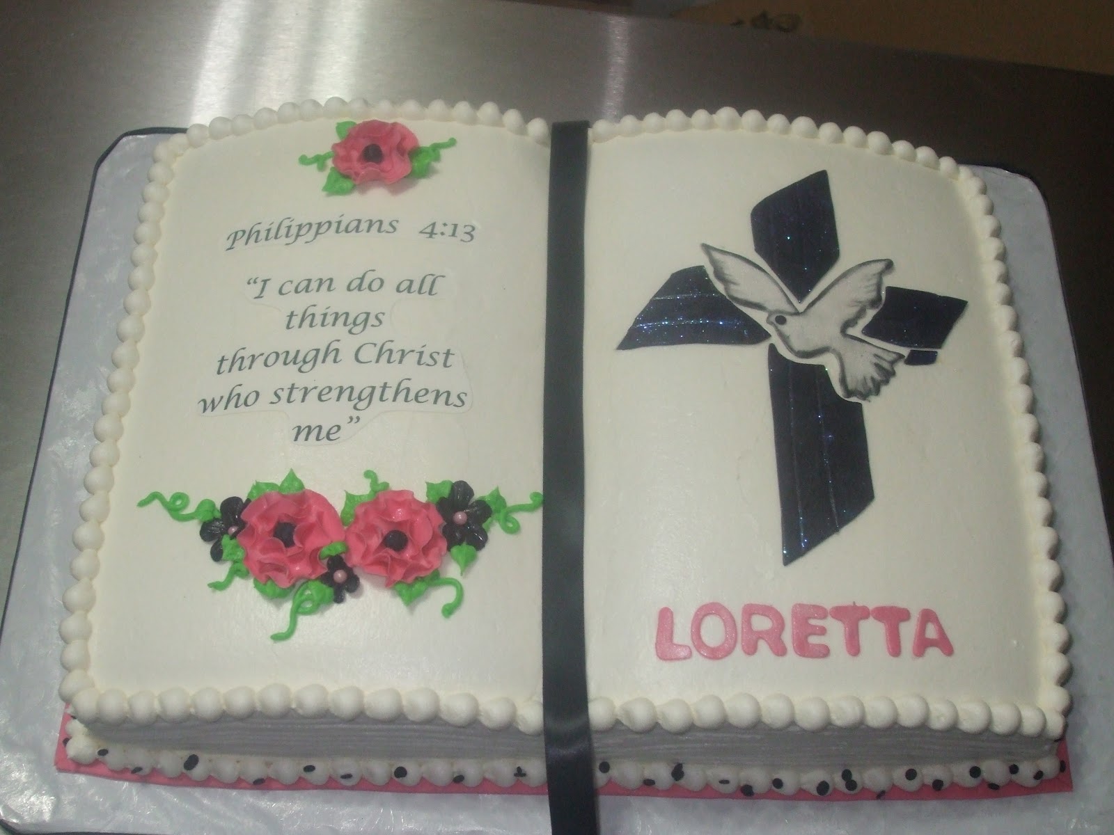 Cakes by Paula: Girl Confirmation and Cross cake