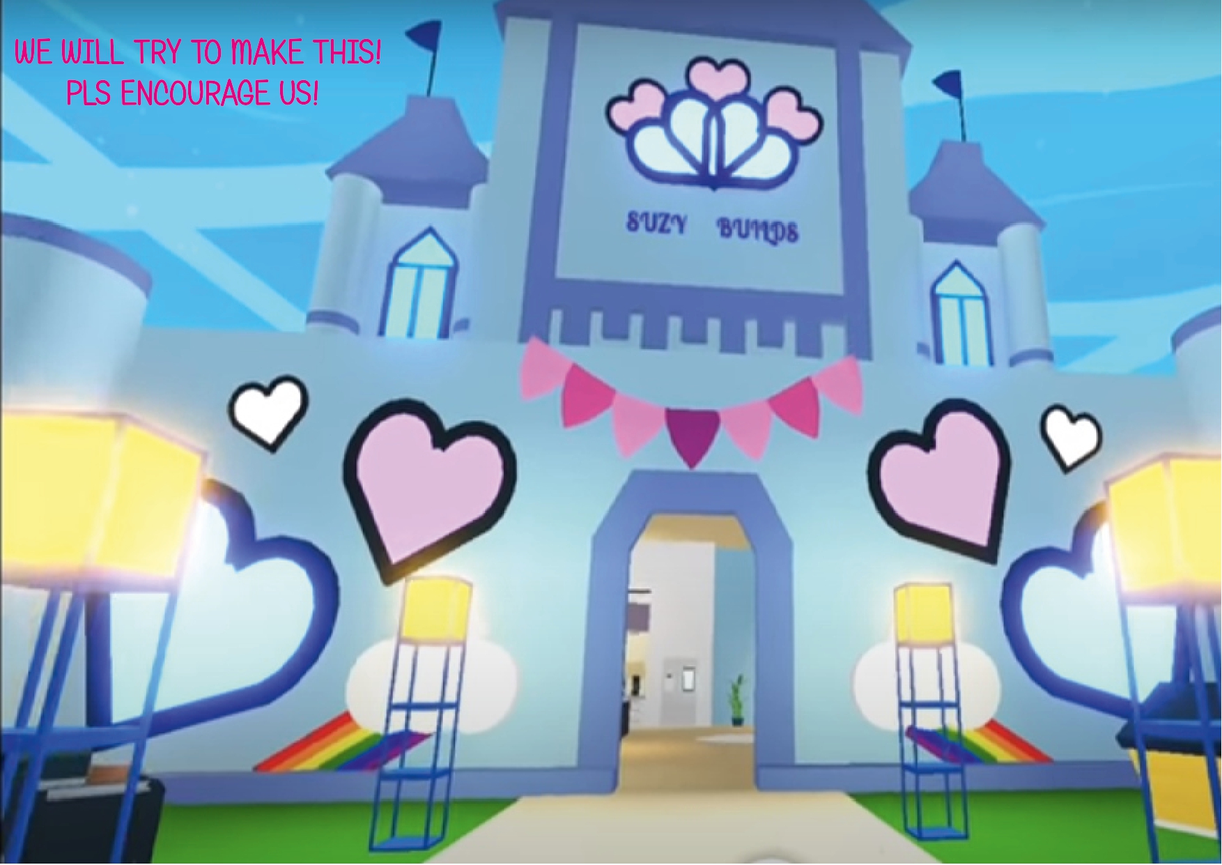 We will build Suzy Builds' Blue Sky Castle In Adopt Me (Roblox)