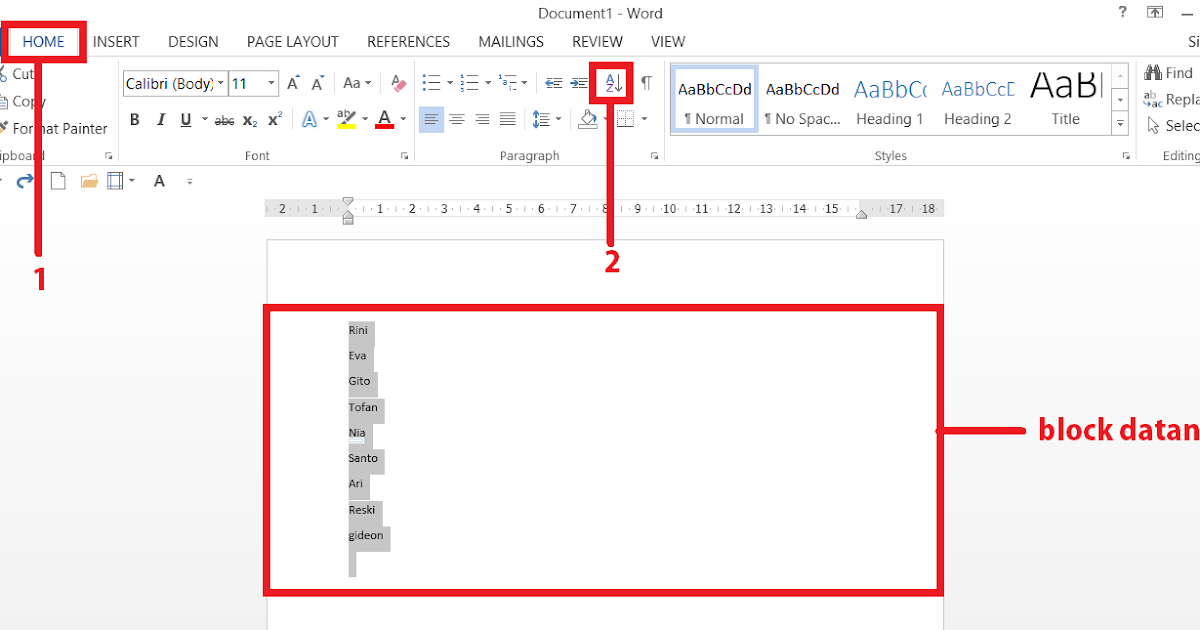 Cara Mengurutkan Abjad di Microsoft Word Secara Otomatis - Blogger Toraja