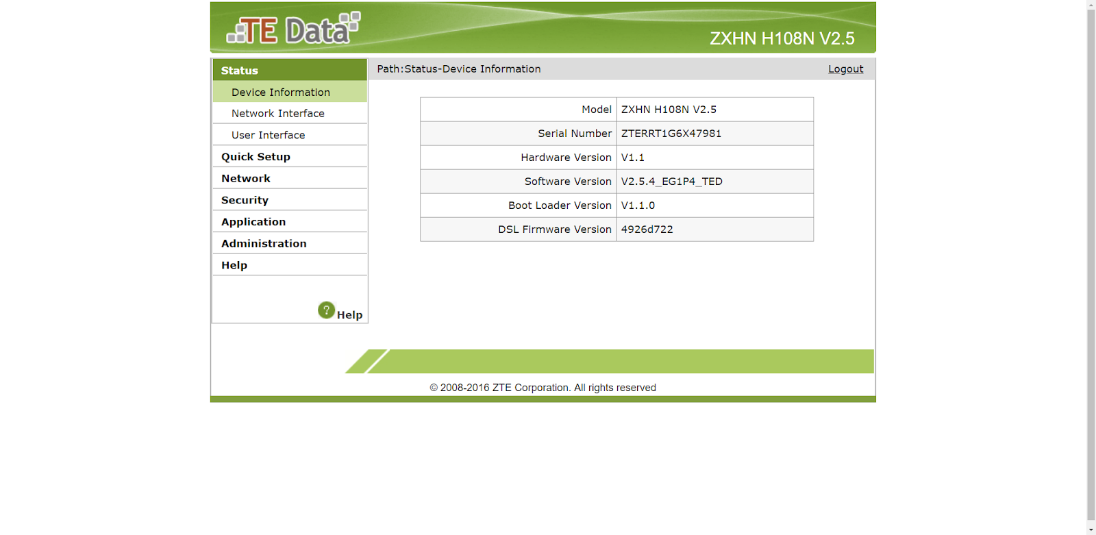 شرح اعدادات راوتر تى اى داتا بالكامل te data router zxhn h108n v2.5 بالصور