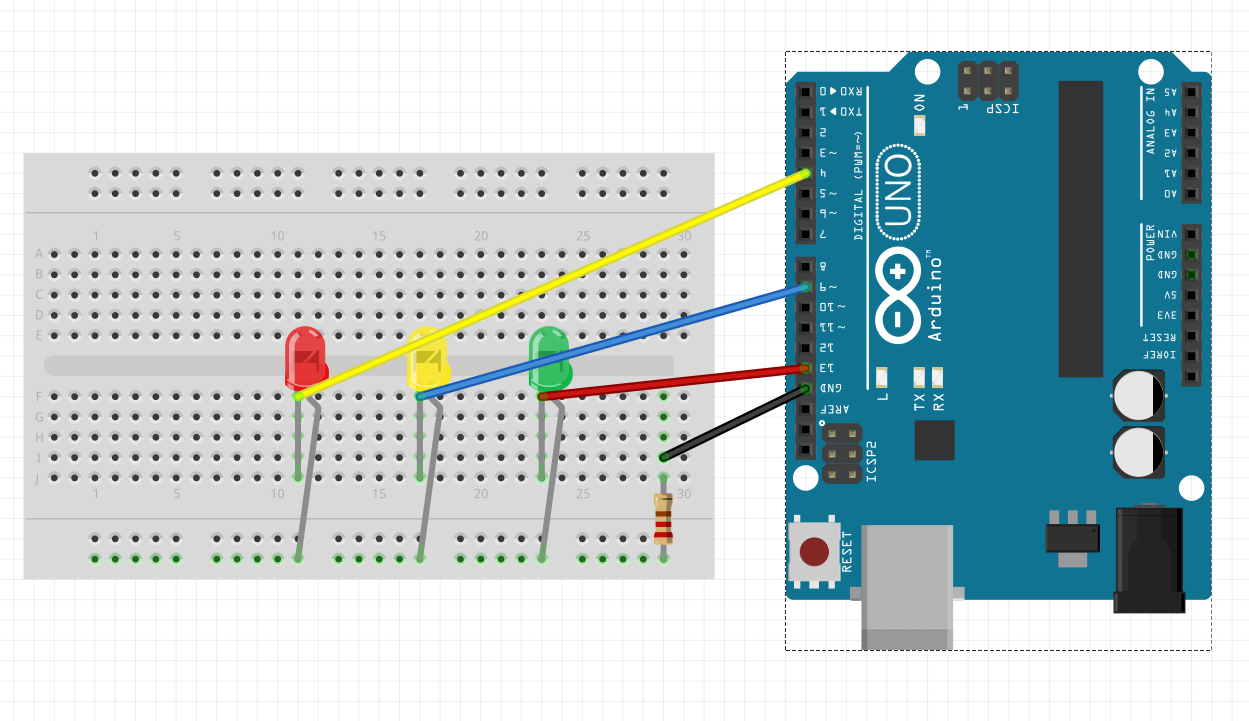 Programación Arduino Informática : PRÁCTICA 1.3 SEMÁFORO