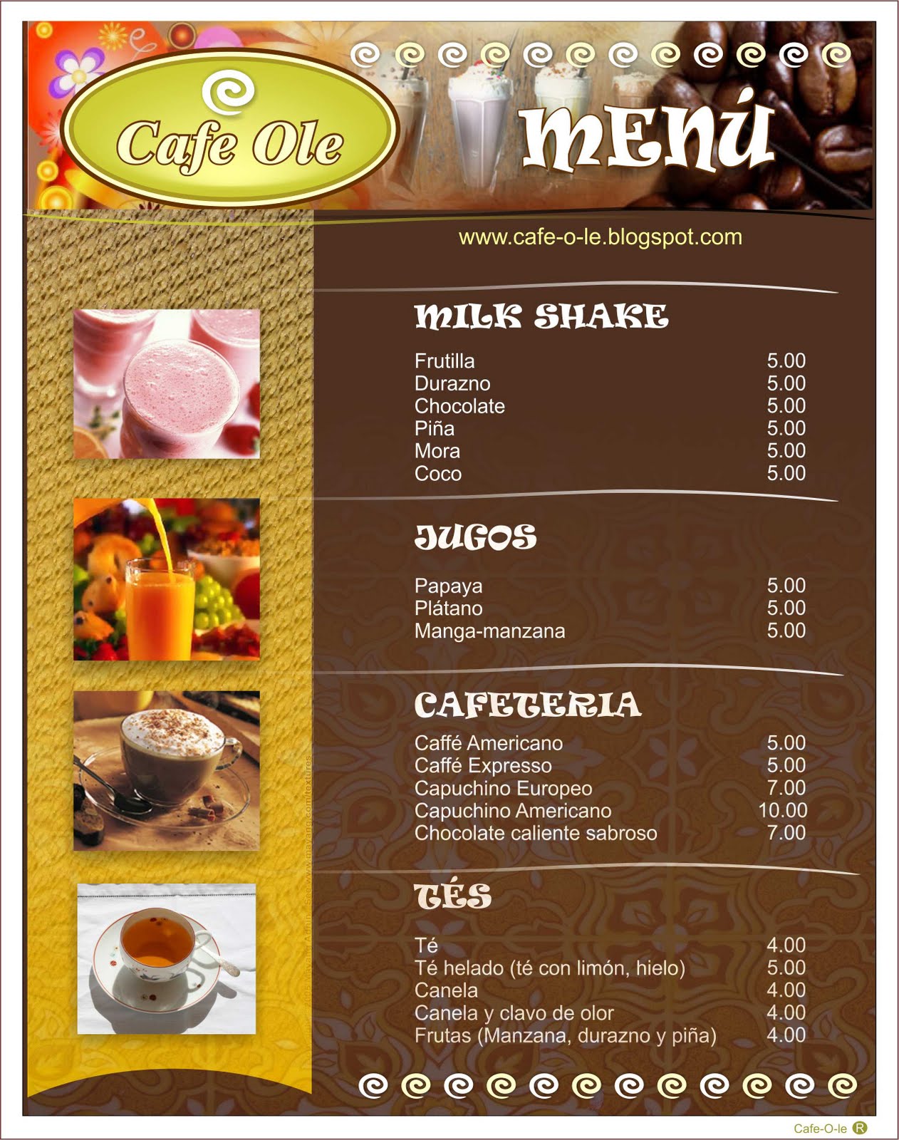 Cafe O'le: MENU
