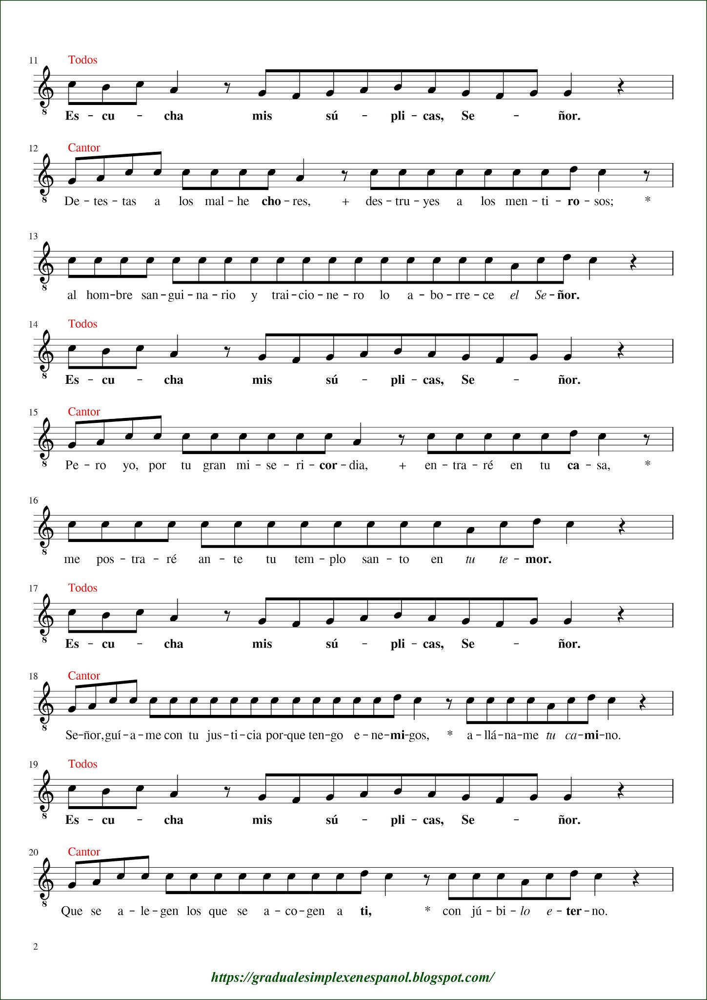 Graduale Simplex en Español: Tiempo de Cuaresma - Domingo I