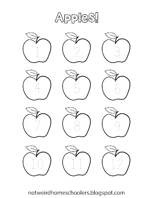 FREE HOMESCHOOLING RESOURCE!!! Number Tracing Worksheet (Apple Themed)