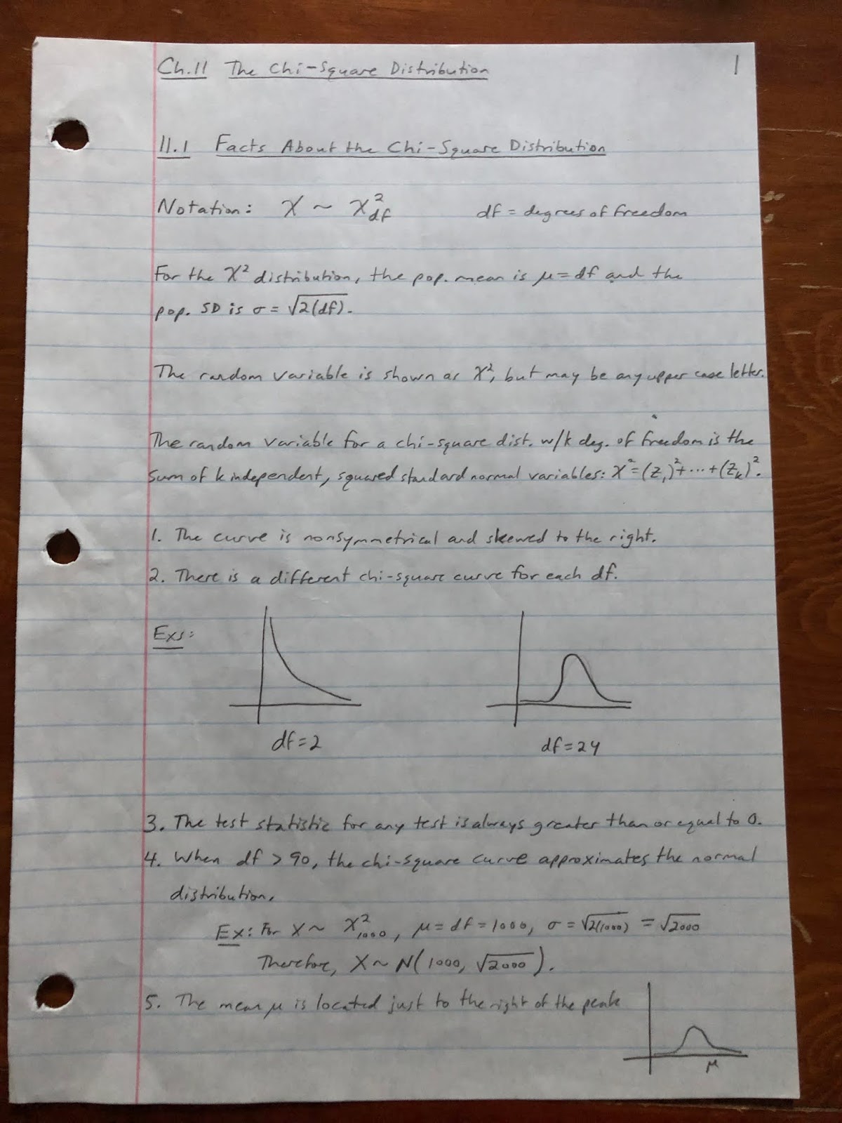 Professor Frank’s Math Blog: The Chi-Square Distribution - Facts Notes