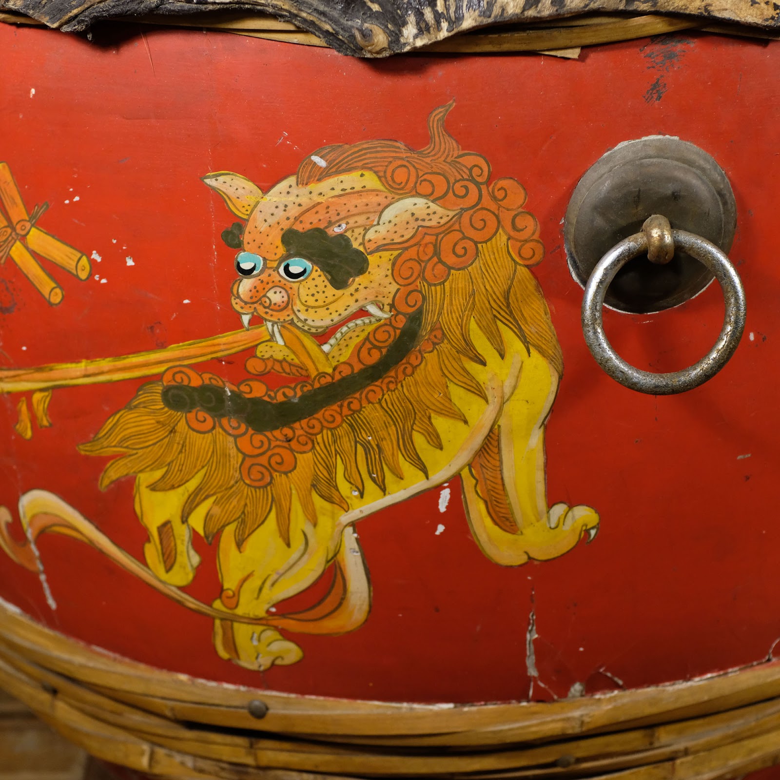 1950s Chinese "Lion Dance" Shigu Drum