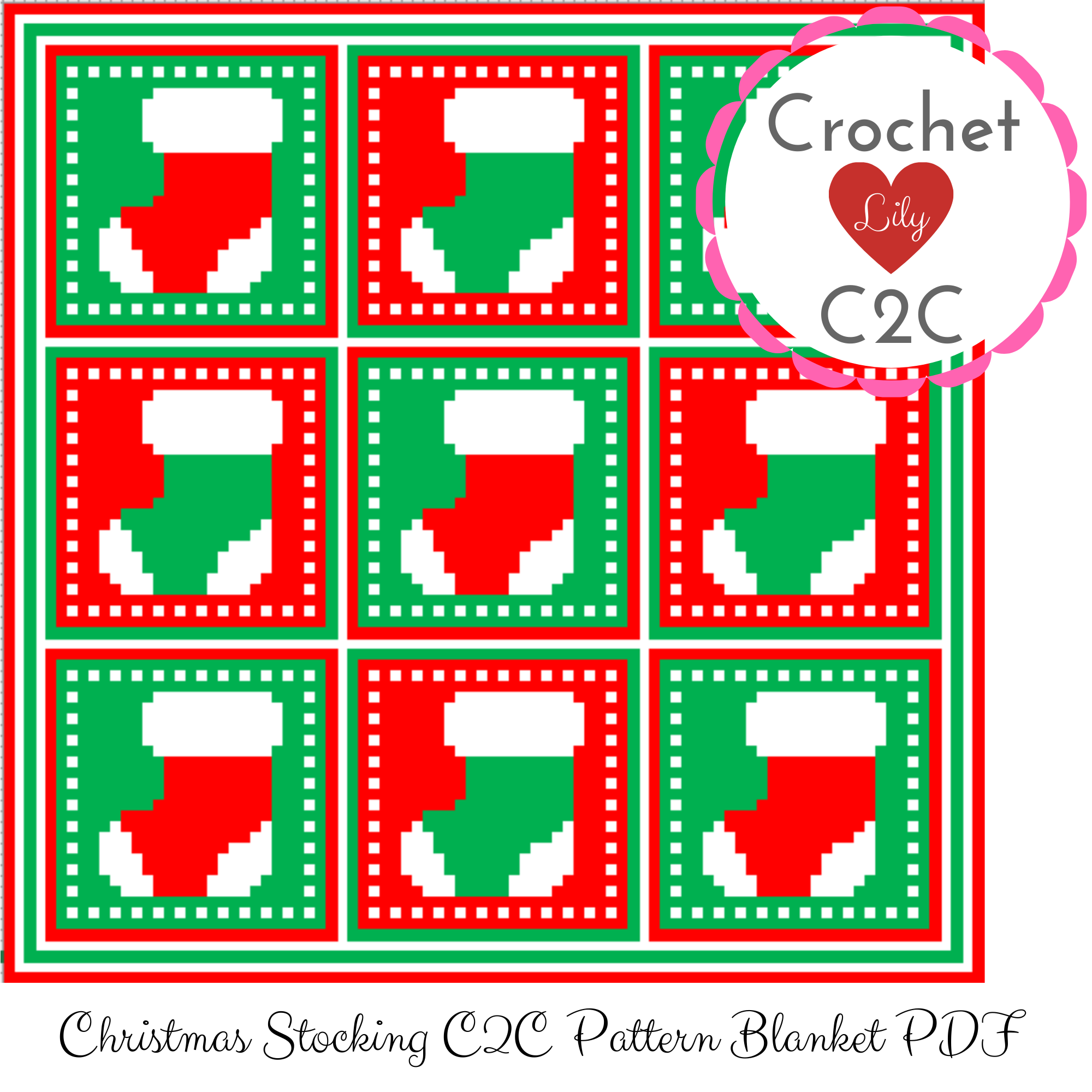 DIY Crochet Lily: [Free patterns] C2C Christmas stocking. One of the ...