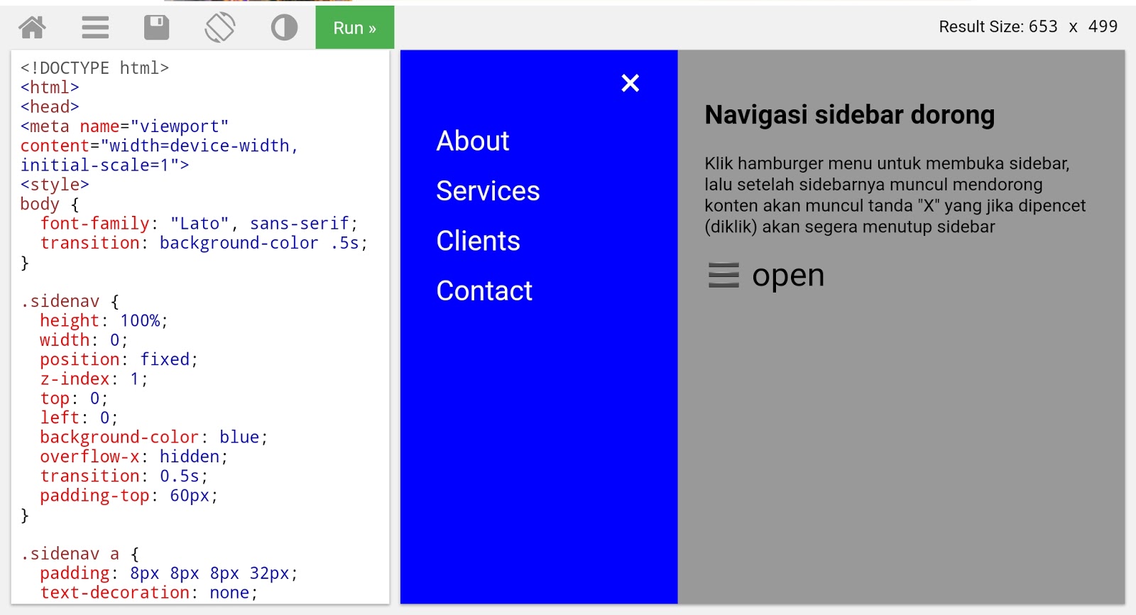 Cara Membuat Navigasi Sidebar Dengan Hamburger Menu