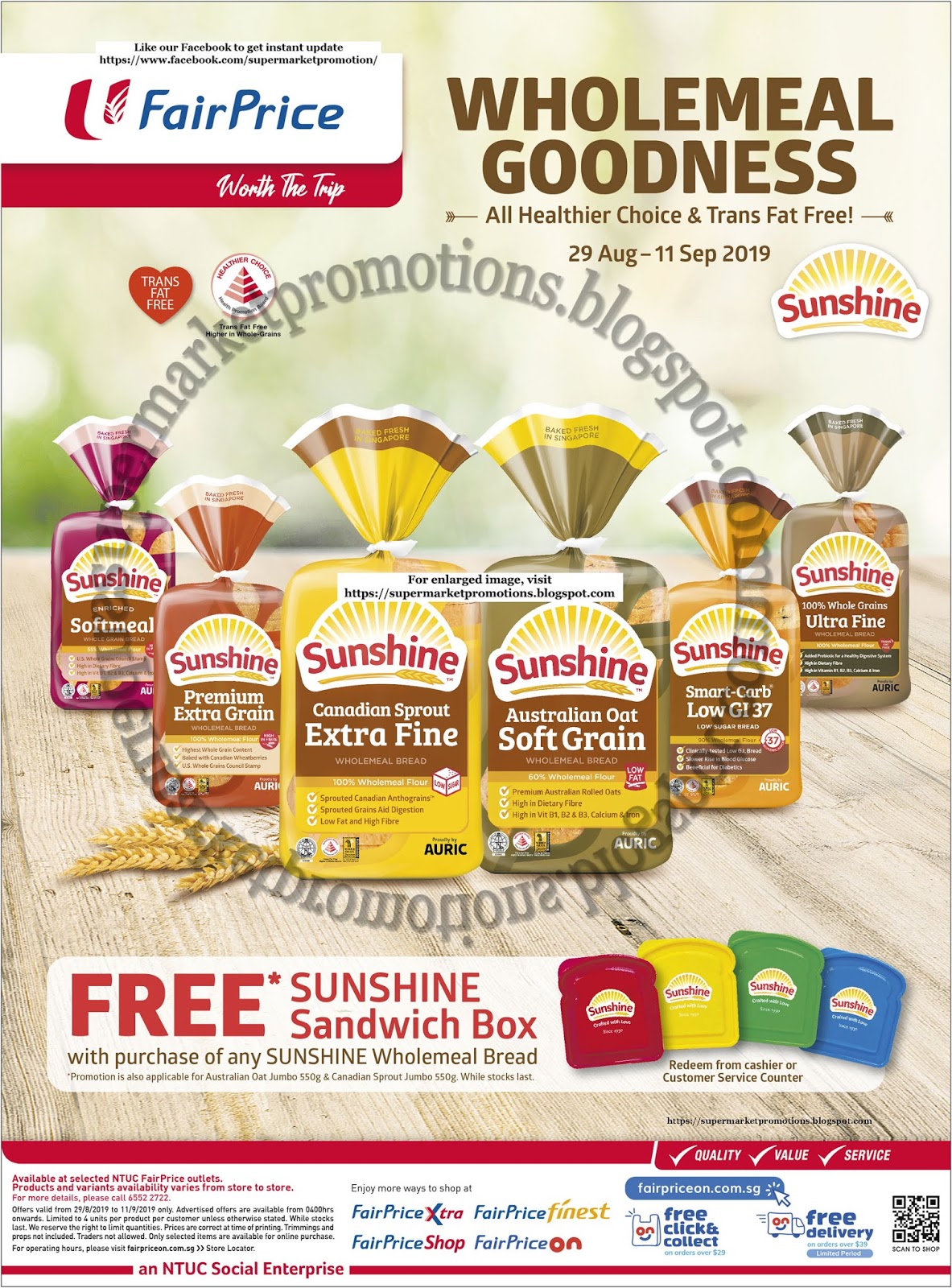 NTUC FairPrice Free Sunshine Sandwich Box Promotion 29 August - 11 ...