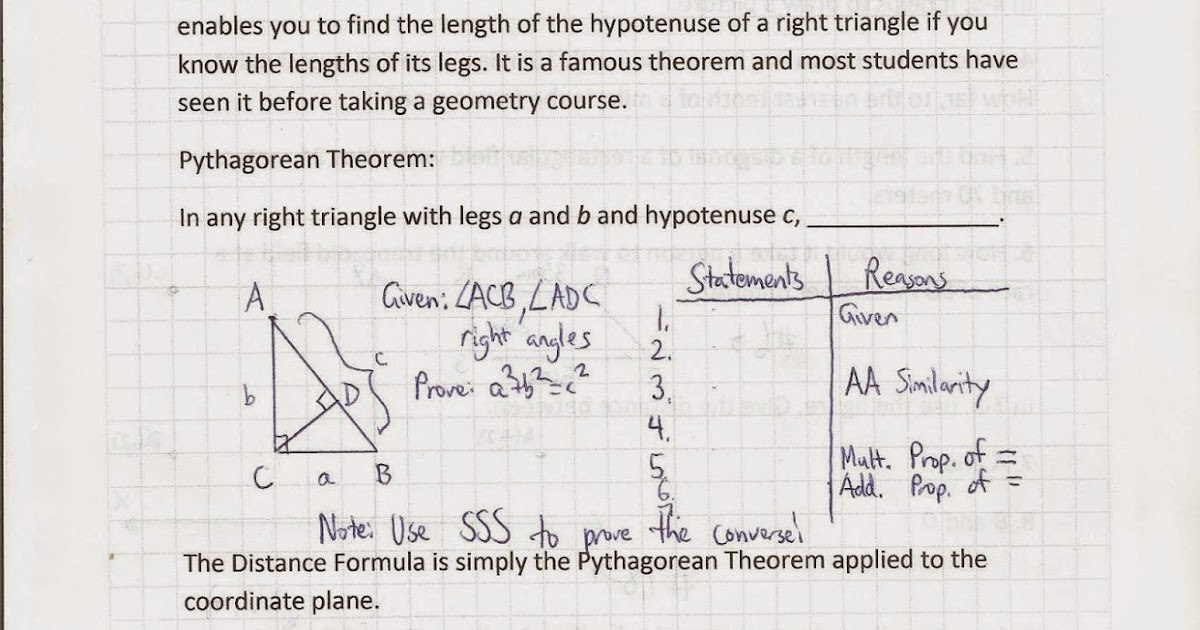 Geometry, Common Core Style: Lesson 11-2: The Distance Formula (Day 112)