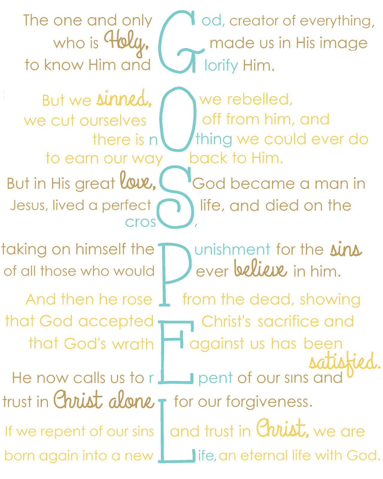 Living and Learning at Home: The Gospel in a Minute - with FREE Printable!