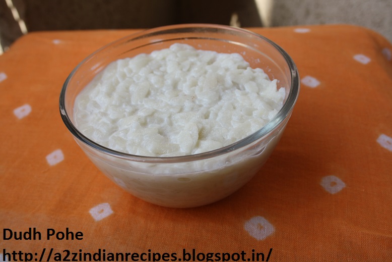 a2zindianrecipes: Dudh Pohe/Milk Poha