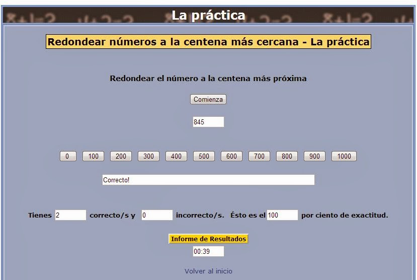 ¡Segundo a segundo!: Redondear a la decena y a la centena