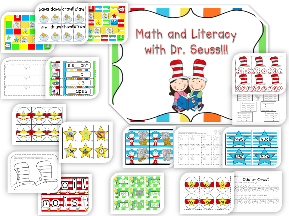 Happy Teaching First: Dr. Seuss Math and Literacy on TPT and a Seuss ...