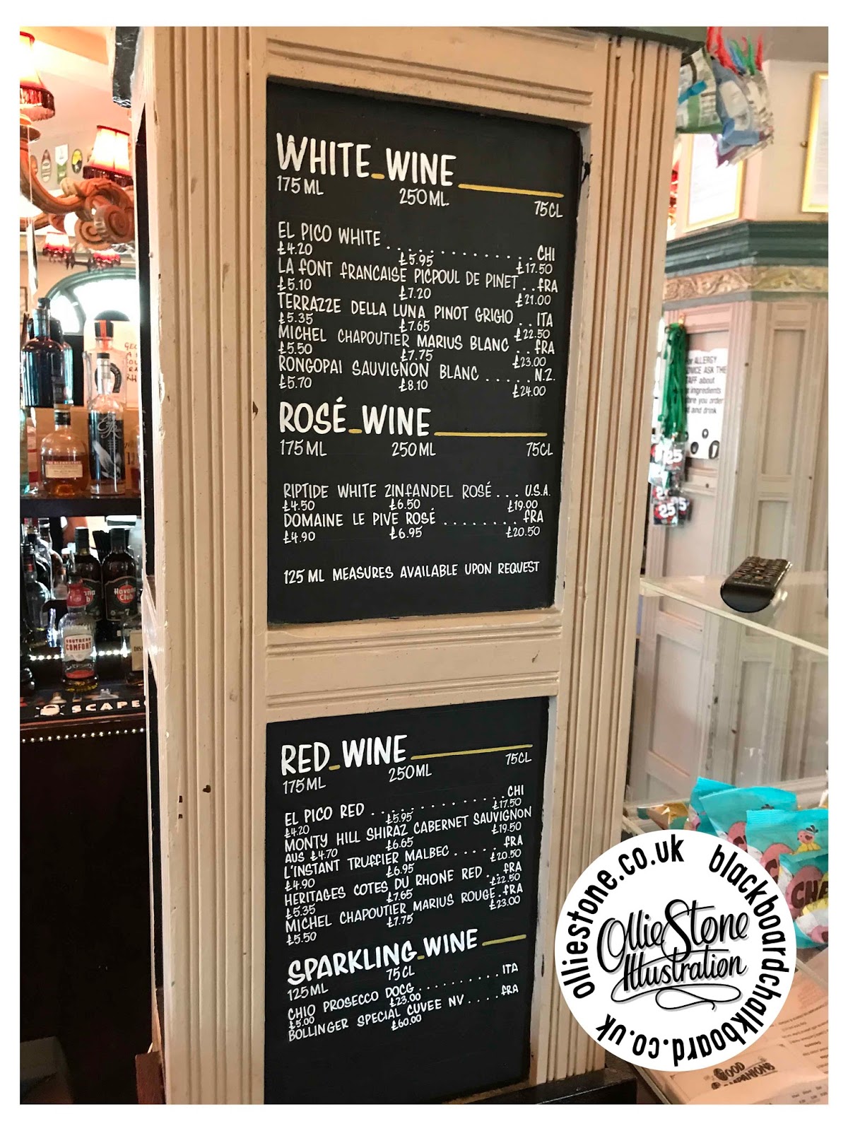 Pub Chalkboard by Ollie Stone: Pub chalkboards, signage, murals and ...