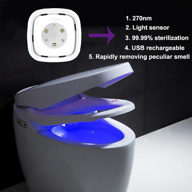 CE Apprroved Solar UVC light 99.9% SterilizationToilet