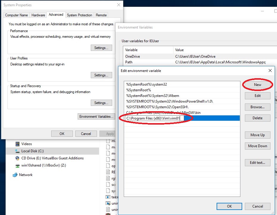 C development environment with gcc vim and radare2 in Windows 10 the ...
