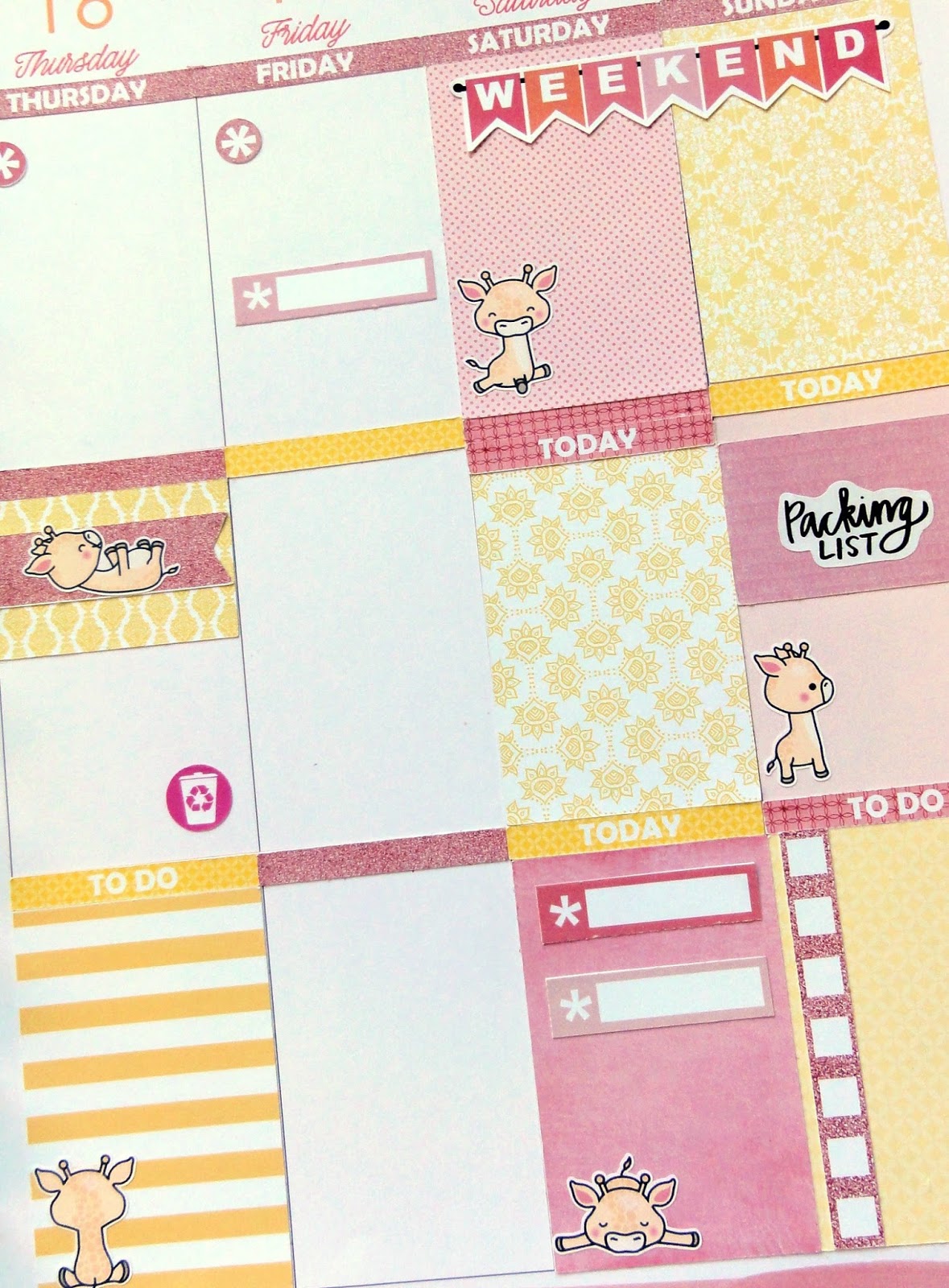 The Cricut Bug: Giraffe Theme Big Happy Planner Weekly Pages