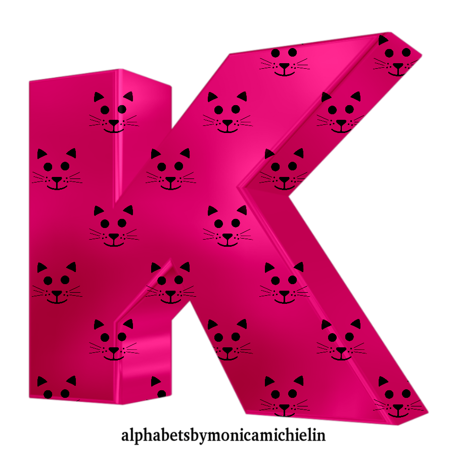 M. Michielin Alphabets: PINK CAT PUPPY ALPHABET, ICONS AND NUMBERS PNG