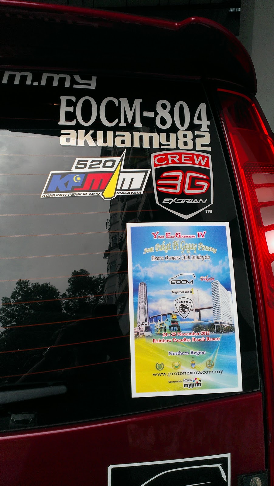 babah khalilah khaira khalis: My Exora - Sticker YEG4 Penang