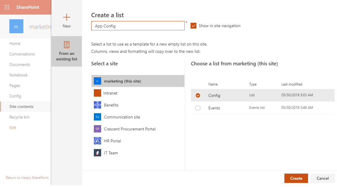 SharePoint Online: How to Create a New List from Existing List ...