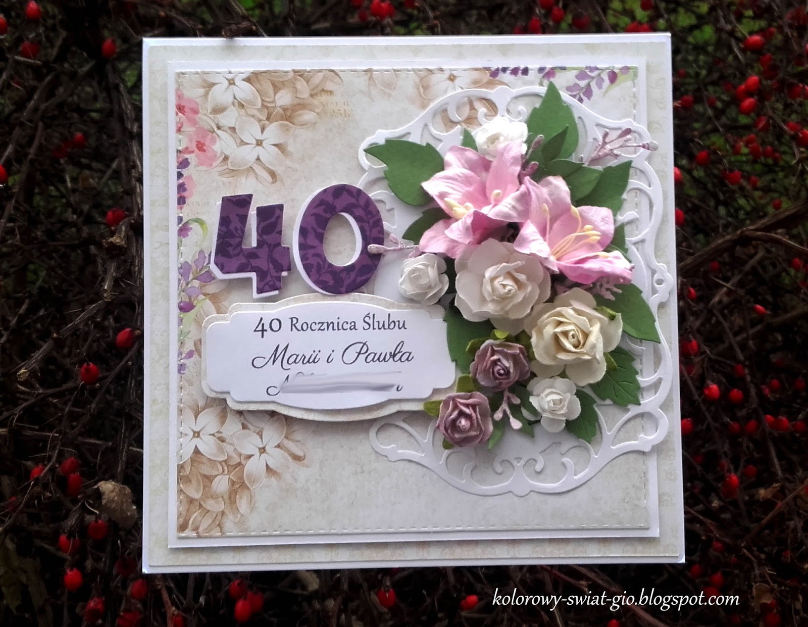 Gio Blog: Kartka na 40 Rocznicę Ślubu