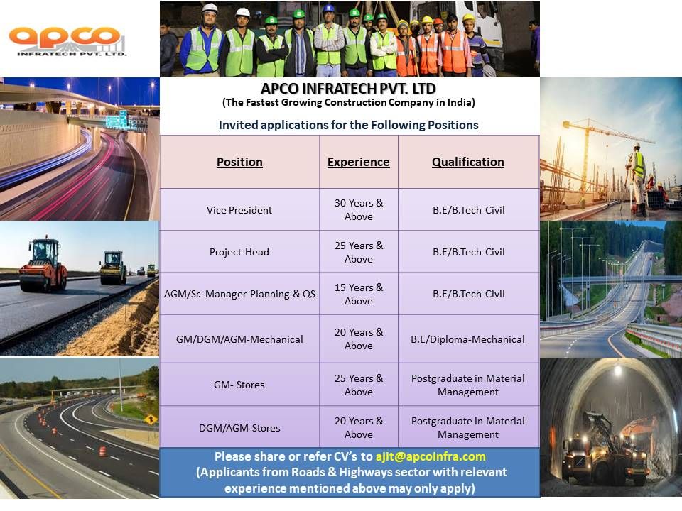 JOB ALERTS HUB: APCO INFRATECH PVT. LTD - Openings for Vice President ...