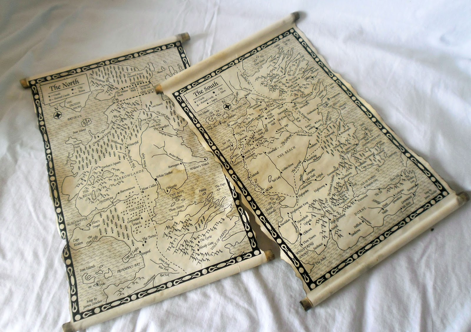 Land of Scrolls: Game of Thrones Westeros Map The North and The South ...