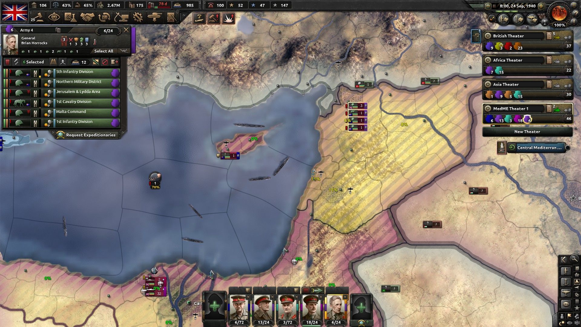 Allies - Around the World, Home then France - 23 Sep to 26 Sep 1940