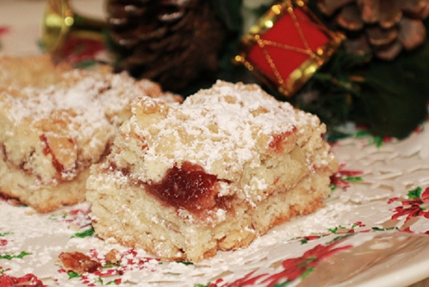 Raspberry Pistachio Linzer Bars | What's Cookin' Italian Style Cuisine