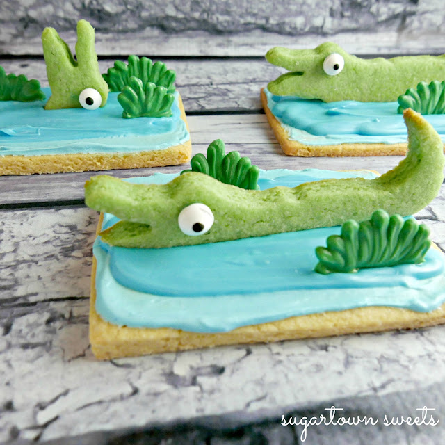 Sugartown Sweets: 3D Alligator in the Swamp Cookies