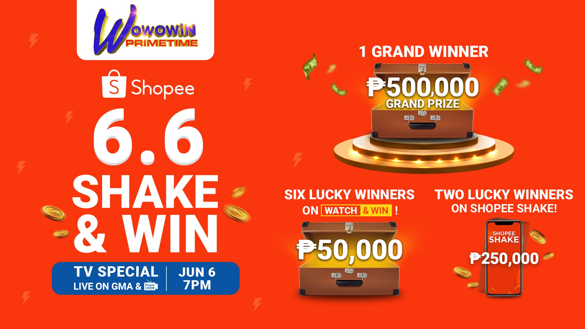 Catch the Shopee 6.6 Shake & Win TV Special on Wowowin Primetime and ...