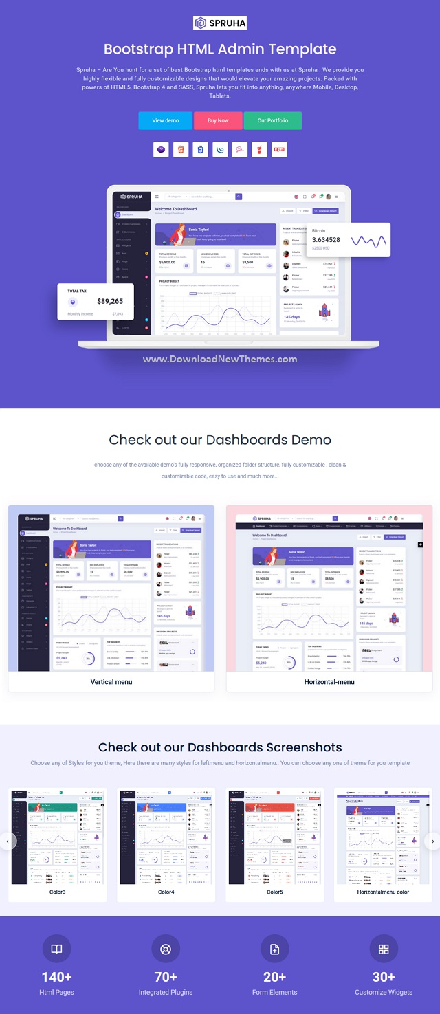 Spruha HTML5 Bootstrap Admin Template - Download New Themes