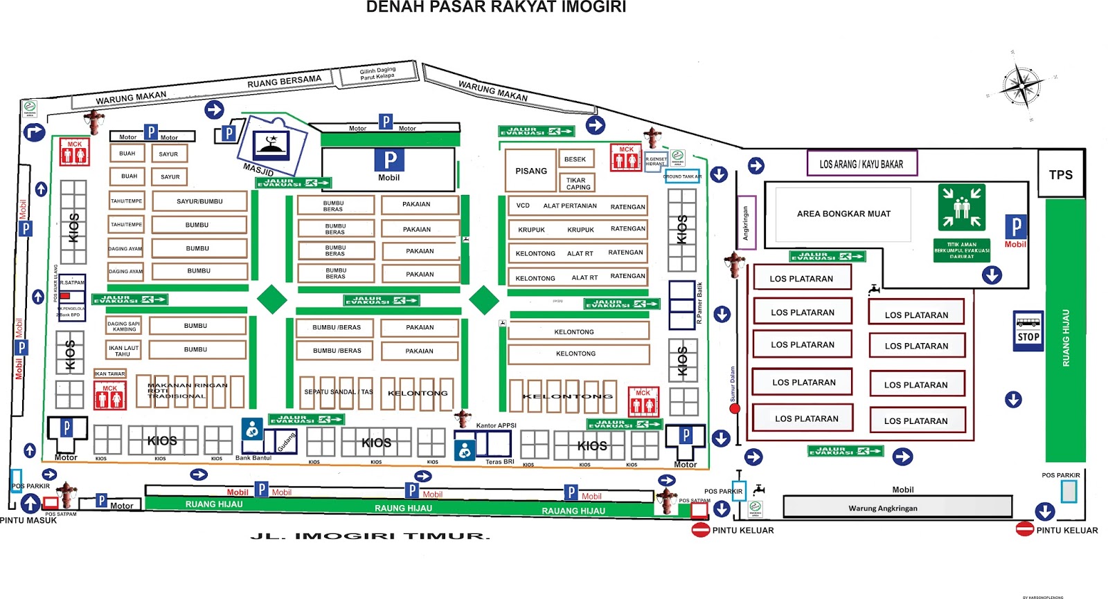 DENAH DAN ZONASI DAGANGAN DI PASAR IMOGIRI BANTUL