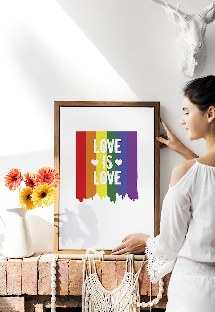 Ricaso: Love Is Love Gay Pride Rainbow Poster