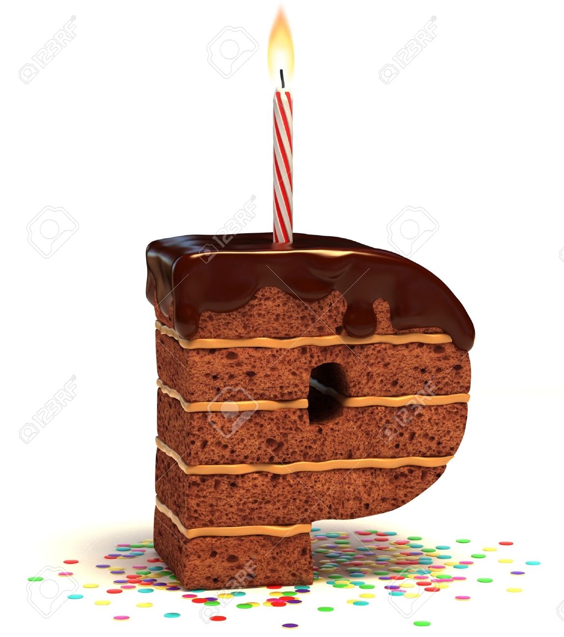 Birthday Cake With Letter P - Birthday Letter