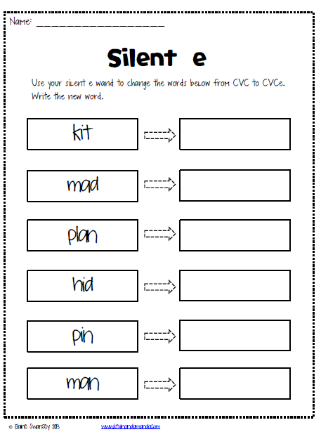 Life in First: Silent E, Magic e, Sneaky e