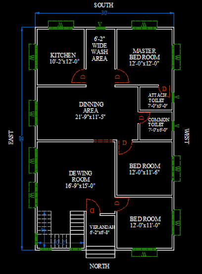 30 x 48 house plan design