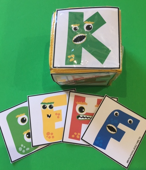Free Monster Alphabet Cards for Cubes ~ Preschool Printables